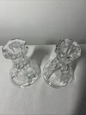 Crystal | Accents | Vintage Crystal Candle Holders Pinwheel Pattern ...